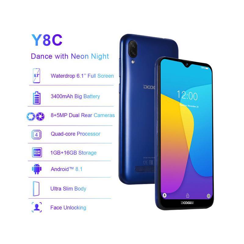 Movil chino DOOGEE Y8c Android 8,1 pantalla 6,1 pulgadas procesador ...