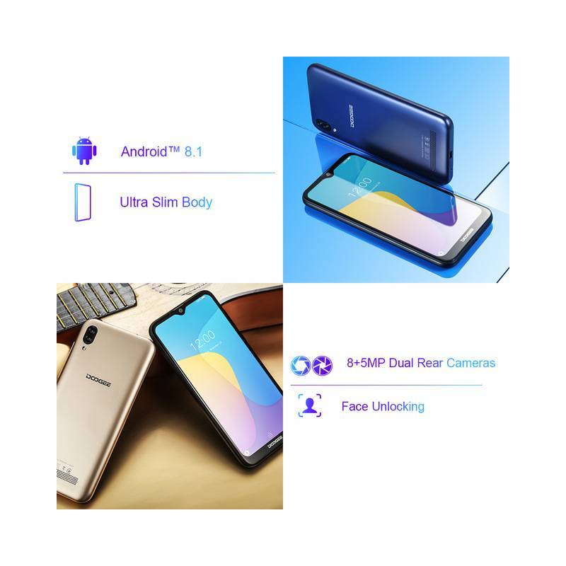 Movil chino DOOGEE Y8c Android 8,1 pantalla 6,1 pulgadas procesador ...