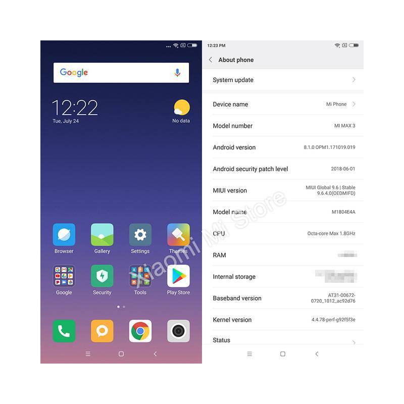 Movil chino Global ROM Xiaomi Mi Max 3 4 GB 64 GB/6 GB 128 GB Snapdragon 636 Octa Core pantalla ...