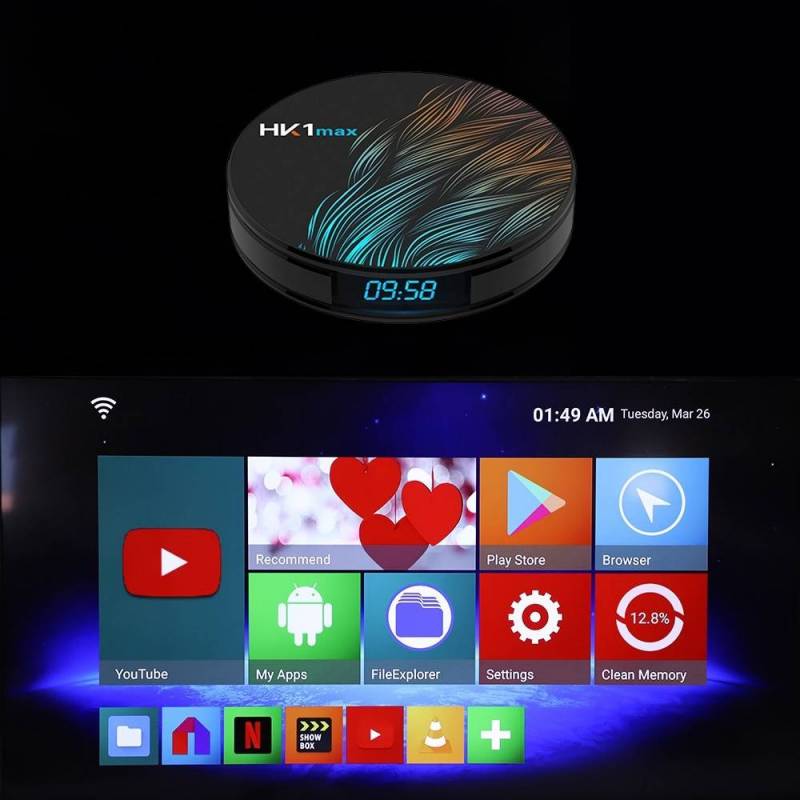 Tv Box HK1 Max con Android 9,0 4GB 128GB 32GB 64GB Rockchip 4K Wifi