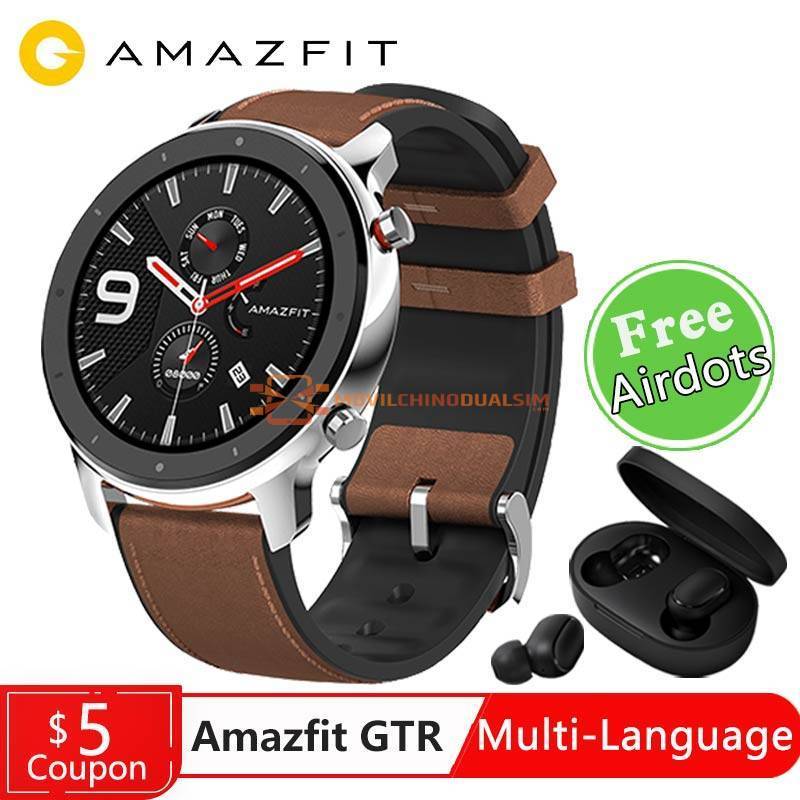 Reloj inteligente Amazfit GTR 47mm para hombre y mujer con GPS 5ATM impermeable 24 días batería ...