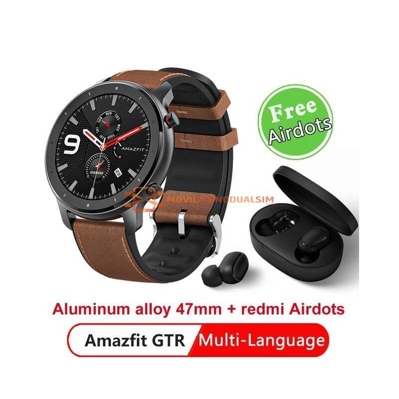 Reloj inteligente Amazfit GTR 47mm para hombre y mujer con GPS 5ATM impermeable 24 días batería ...