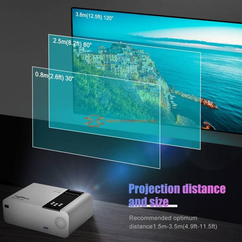 Proyector HD Mini TD90 de 1280 x 720P LED Android WiFi soporta 1080p HD