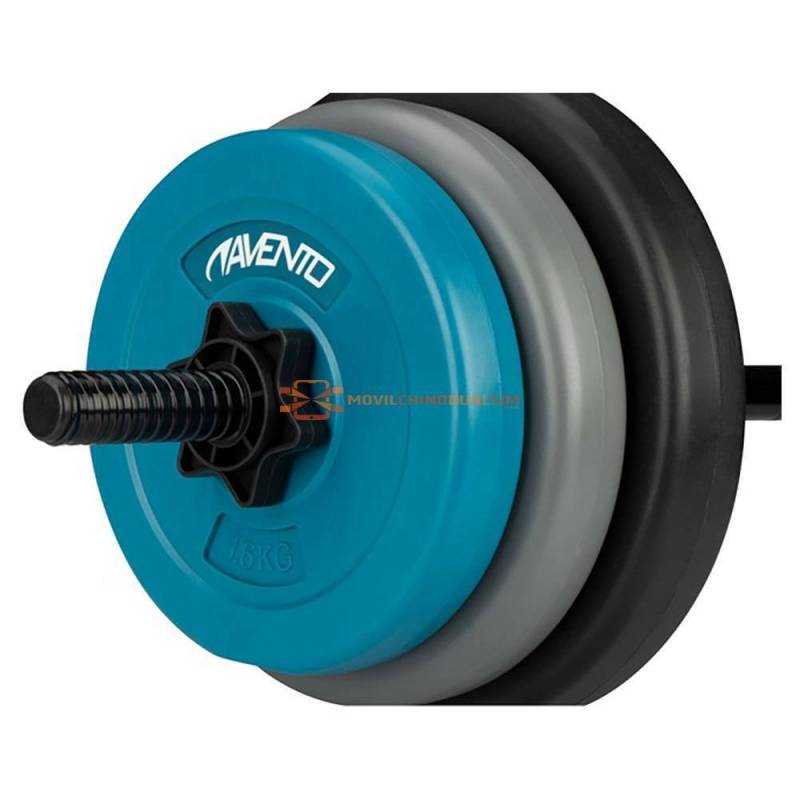 SET DE HALTERA DE 20KG PESAS MATERIAL MUSCULACIÓN