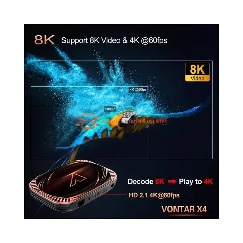 Tv box VONTAR X4 con Android 11, Amlogic S905X4, 4GB, 128 GB, 32GB ...