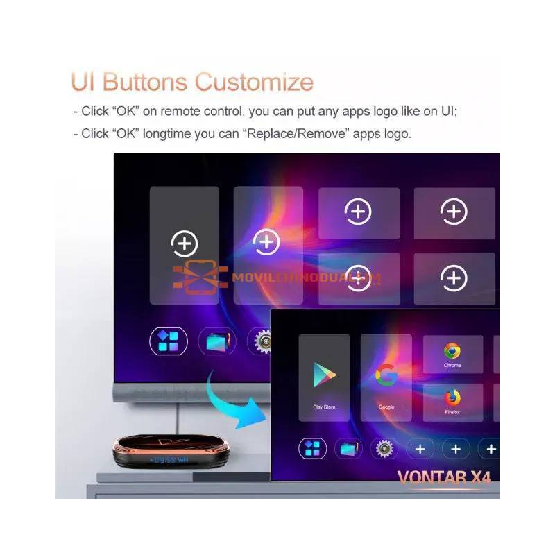 Tv box VONTAR X4 con Android 11, Amlogic S905X4, 4GB, 128 GB, 32GB ...