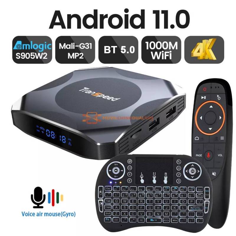 Dispositivo de TV BOX Transpeed con Android 11, BT5.0, 3D, Dual, 1000M ...